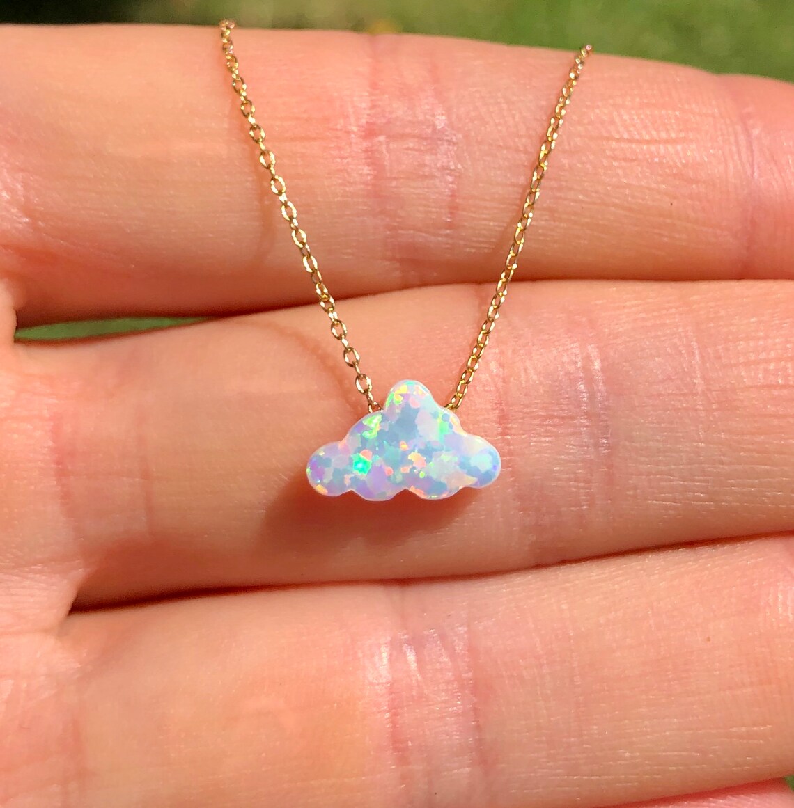 Opal Cloud Necklace Opal Jewelry Cloud Necklace Fire Opal - Etsy