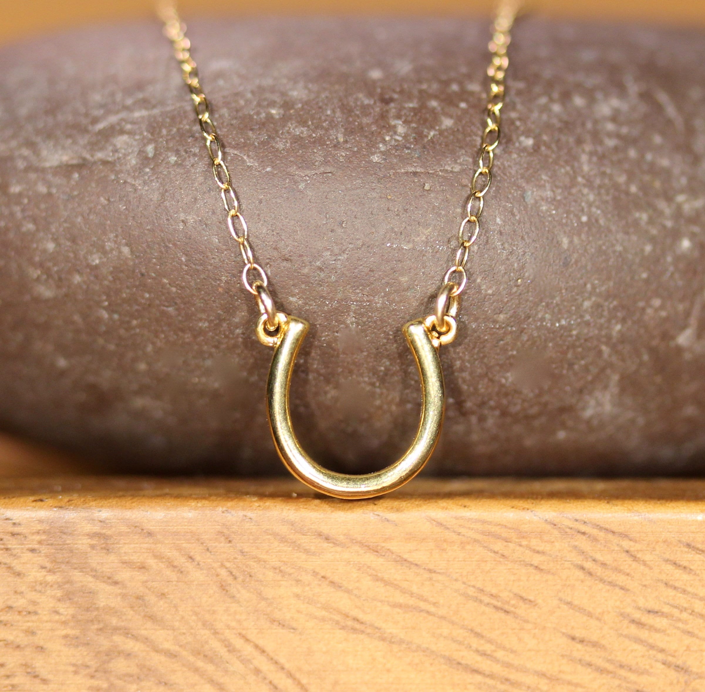 Gold horseshoe necklace, lucky necklace, good luck charm, layering ... Gold horseshoe necklace, lucky necklace, good luck charm, layering ...