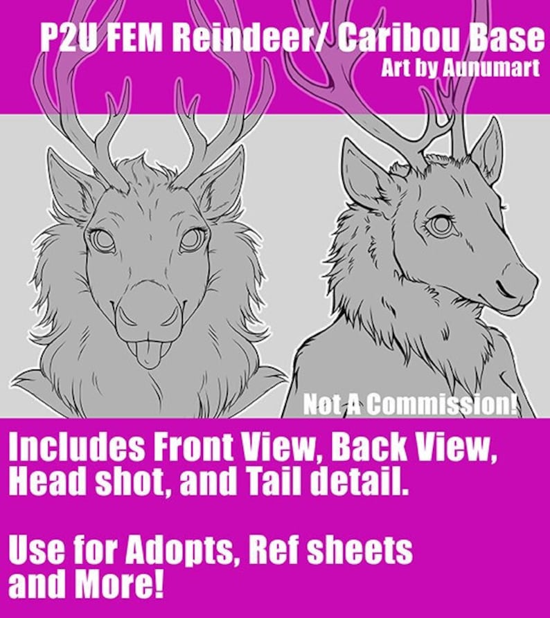 P2U Female Reindeer/caribou Base - Etsy