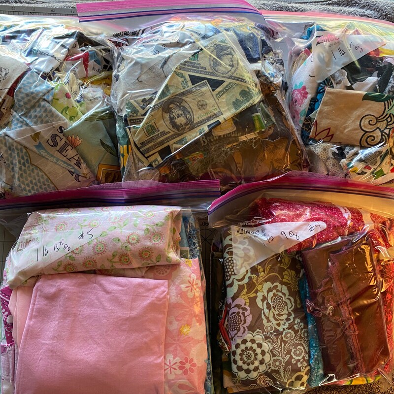 Fabric Scrap Bag - Etsy