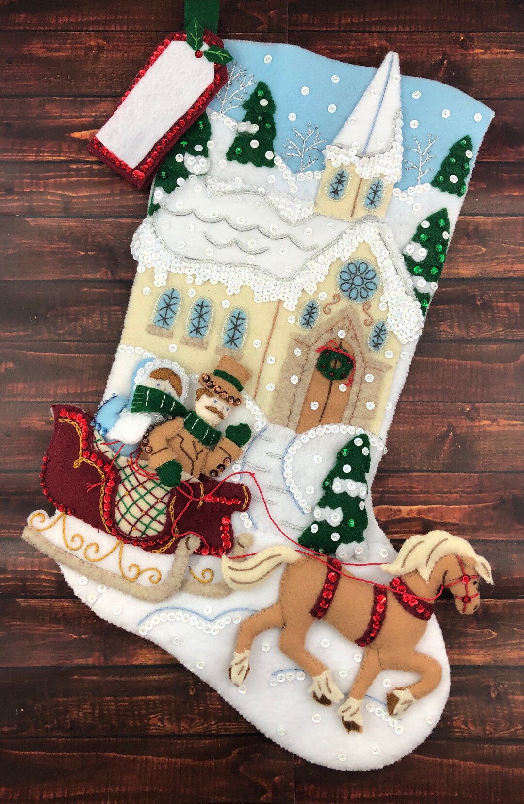 Bucilla Christmas Stocking - Finished Stockings - Santa Completed ...