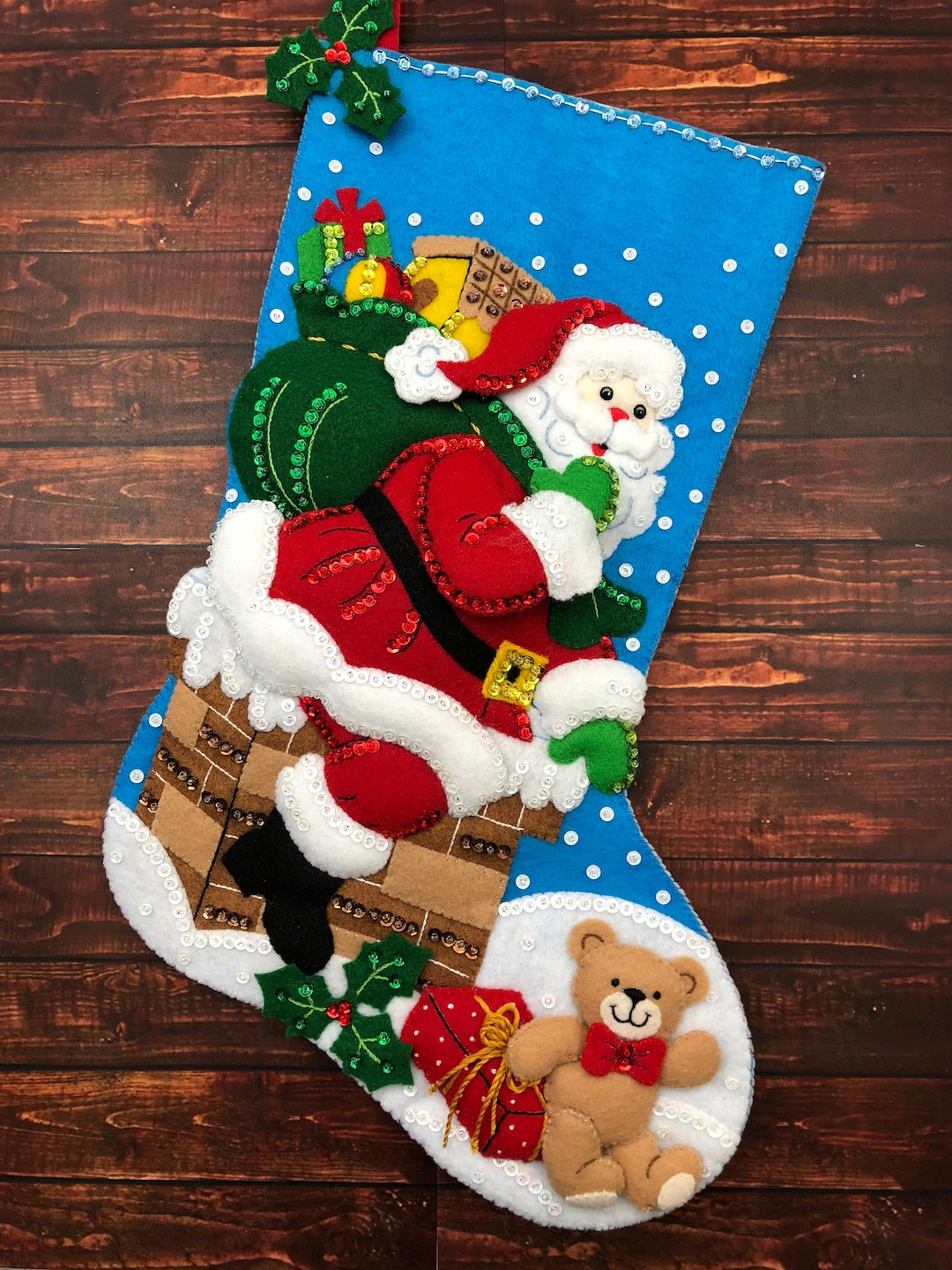 Bucilla Christmas Stocking - Completed Christmas Stocking - Finished ...