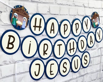 Happy Birthday Jesus, Banner - Etsy