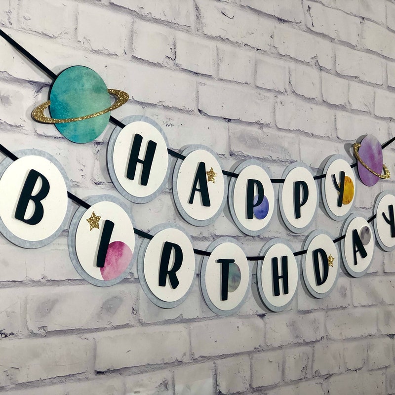 Galaxy Birthday Banner - Etsy