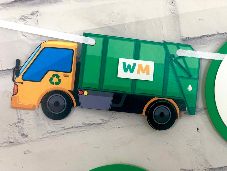 Garbage Truck Banner Garbage Truck Party trash Truck Banner - Etsy
