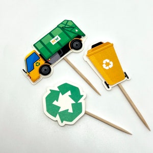 Garbage Truck Cupcake Topper, Garbage Truck Party, Trash Truck, Garbage ...