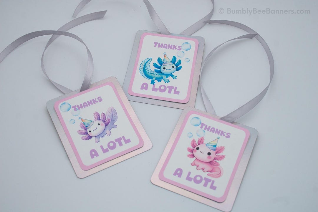 Axolotl Favor Tags | Axolotl Bag Tags | Axolotl Goody Bag Tags ...