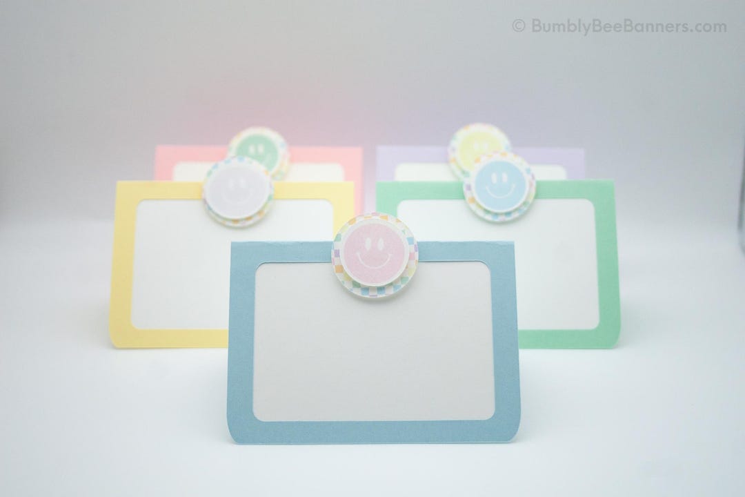 Preppy Smiley Place Cards , Preppy Birthday, Preppy Aesthetic, Smiley ...