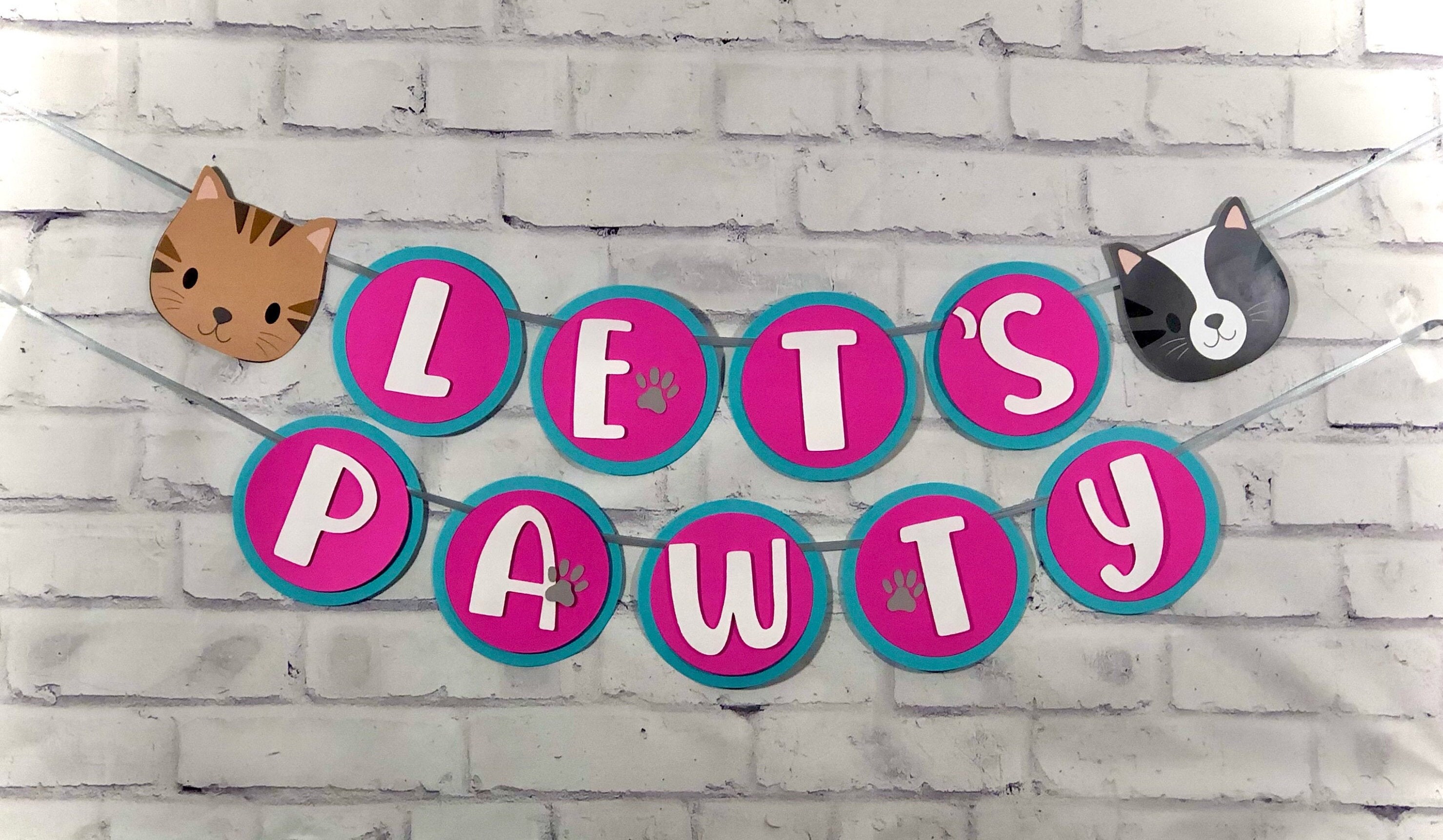 Let's Pawty Happy Birthday Pawty Cat Birthday Party | Etsy Let's Pawty Happy Birthday Pawty Cat Birthday Party | Etsy