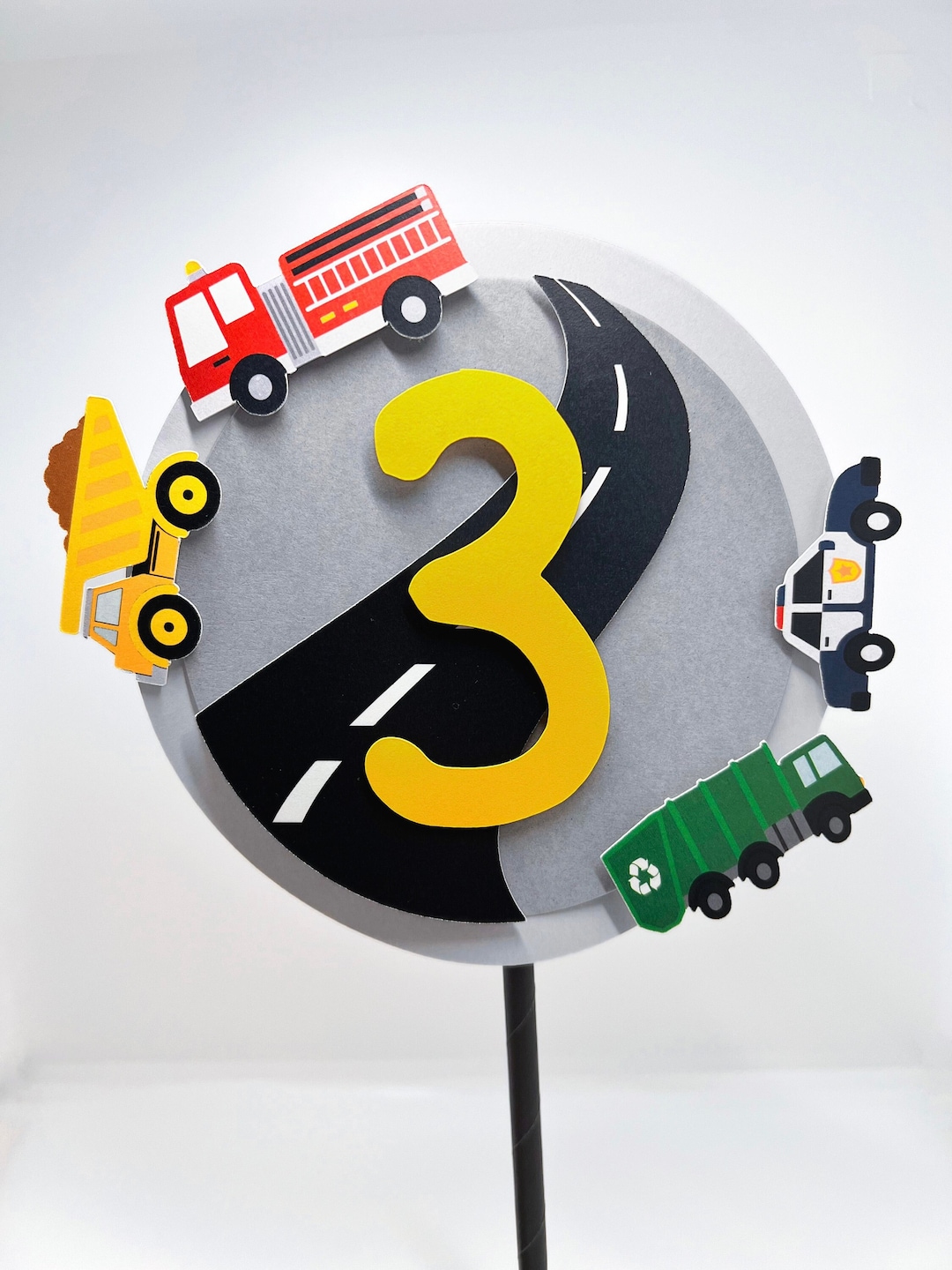 Transportation Cake Topper, Vehicle Birthday Decorations, Truck ...