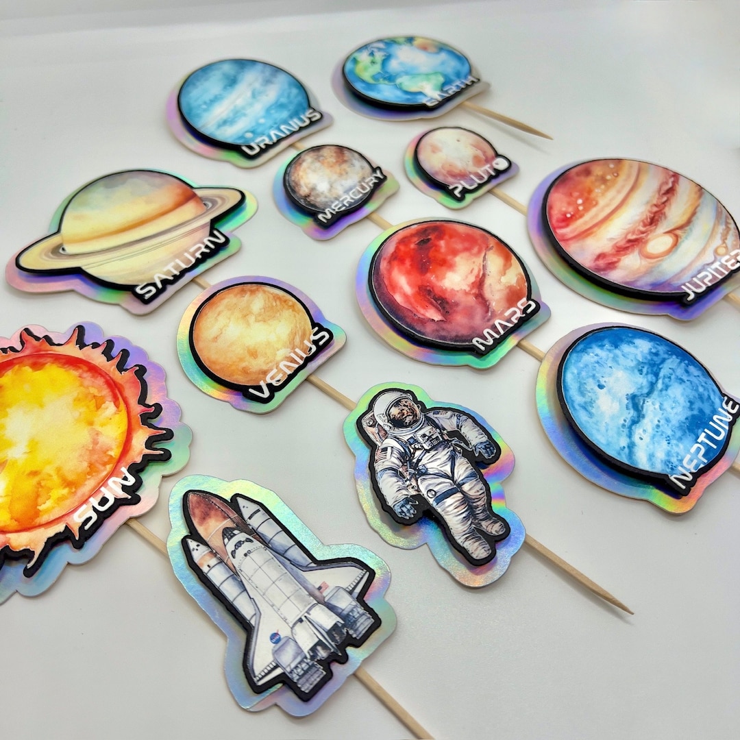 Space Cupcake Topper | Outerspace Birthday Party | Astronaut Birthday ...