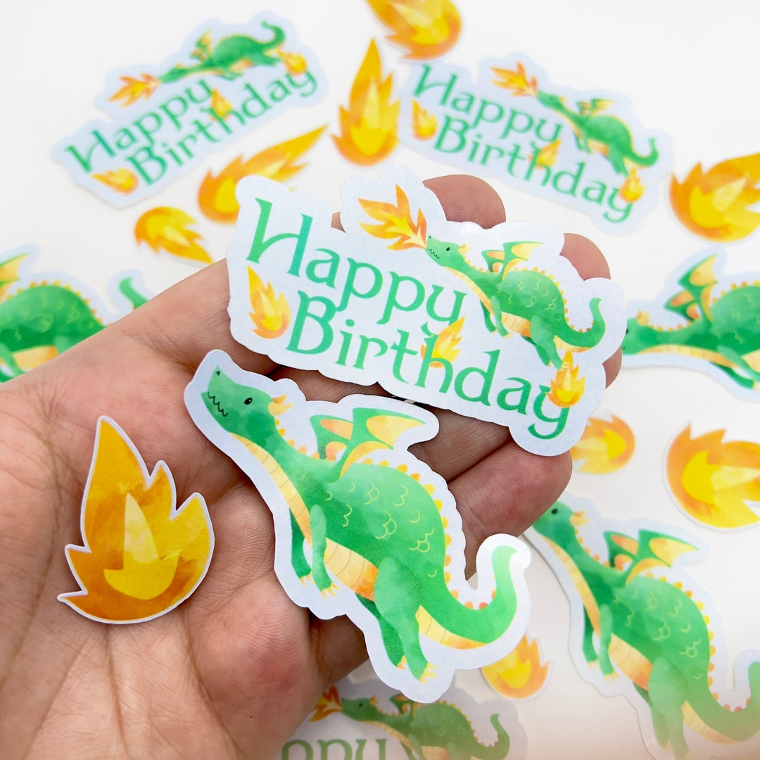 Dragon Stickers, Calling All Dragon's Birthday, Dragon Birthday Gift ...