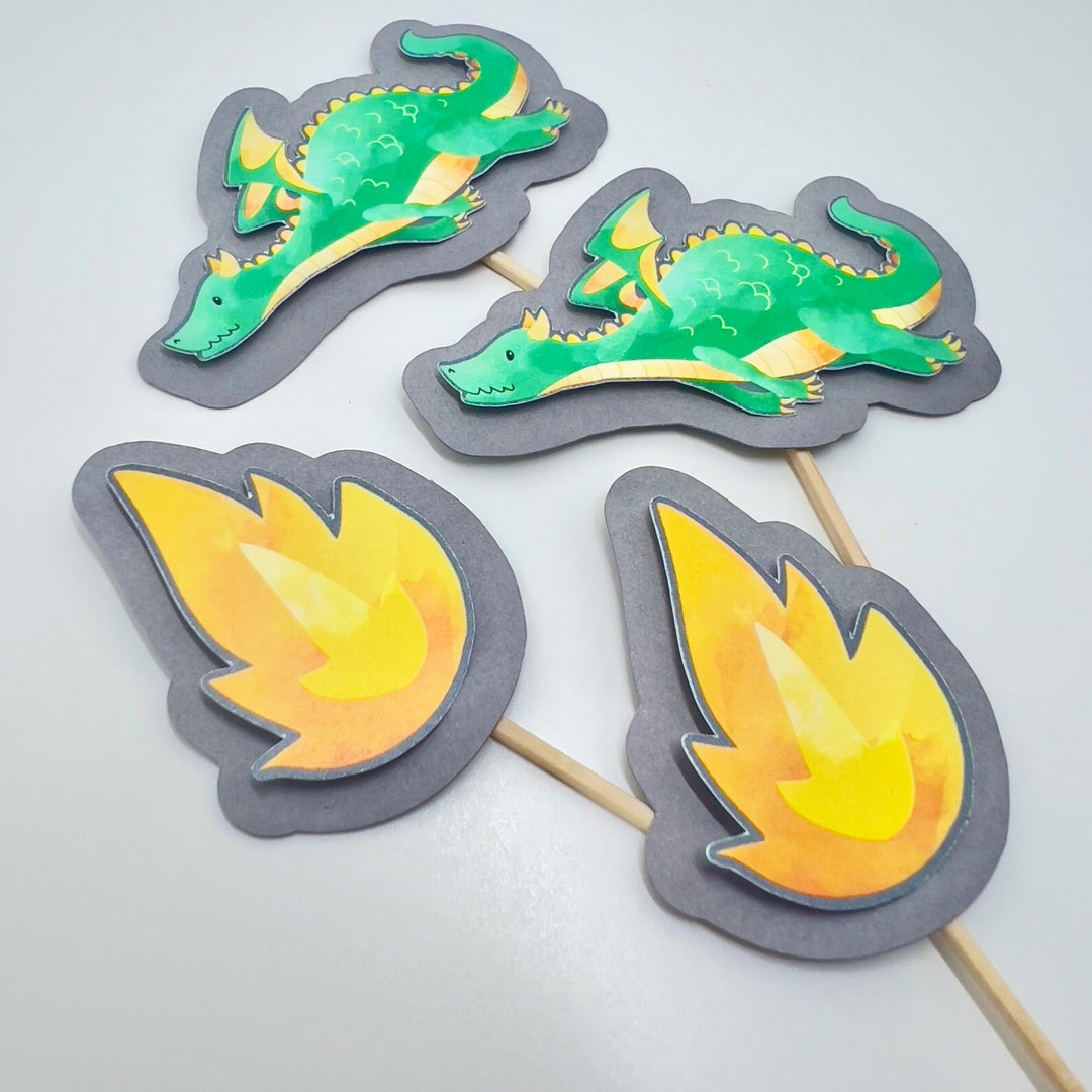 Dragon Cupcake Topper, Calling All Dragon's Birthday, Medieval Party ...