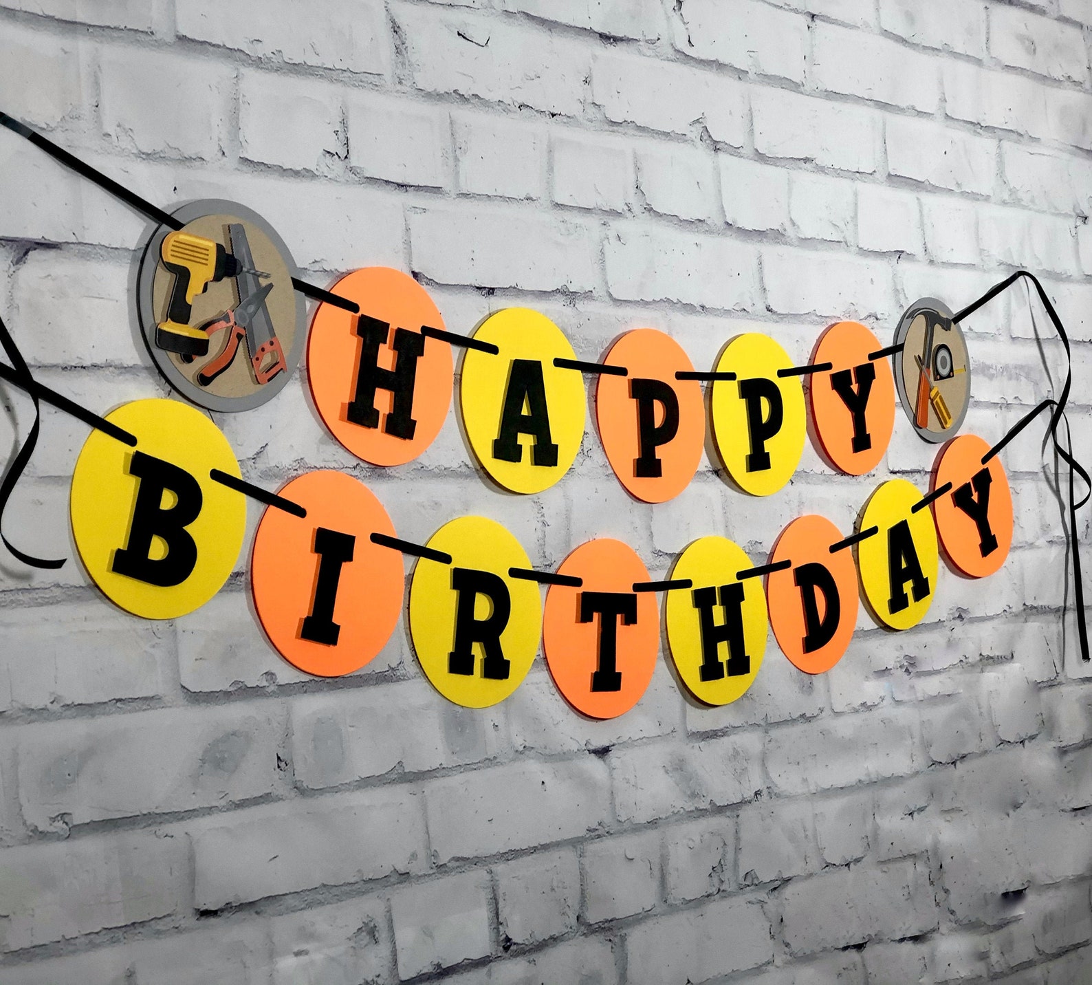 Tool Birthday Banner Handyman Birthday Bob the Builder | Etsy
