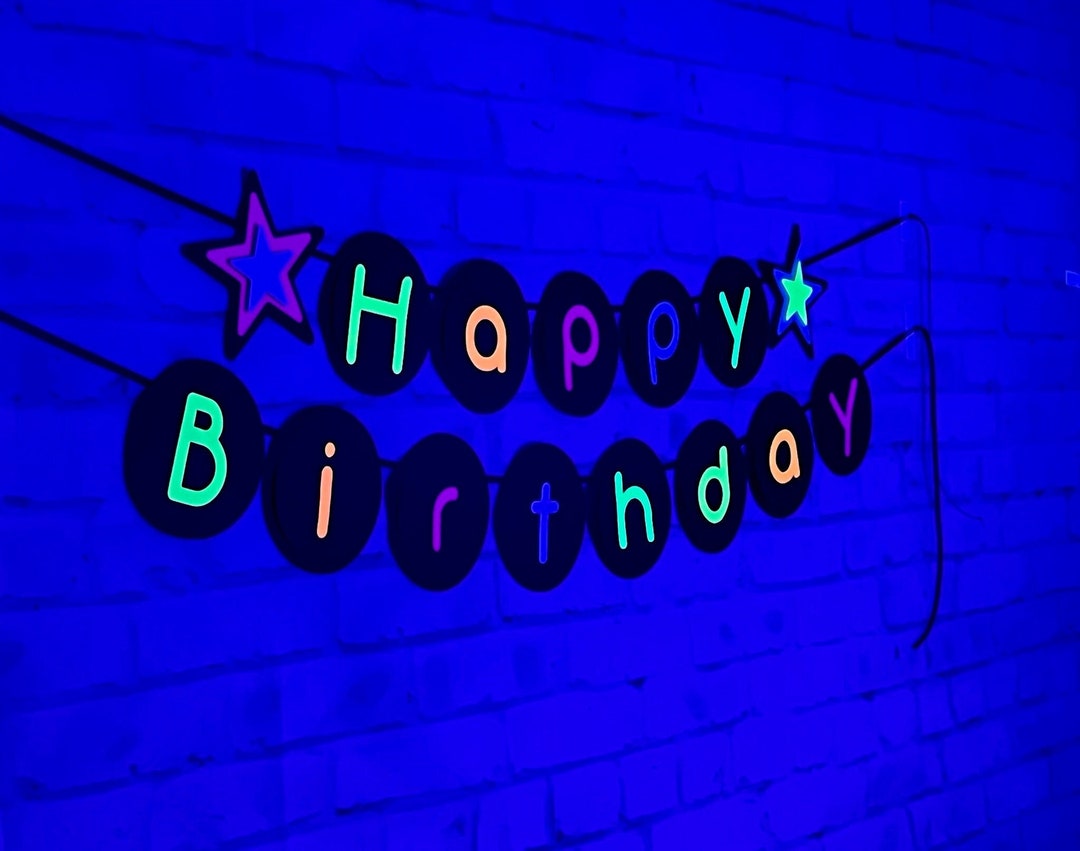 Glow Party Banner, Glow Birthday Party, Lets Glow Crazy Party, Neon ...