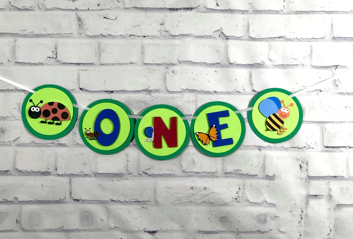 Bug Birthday Banner Lady Bug Banner Insect Birthday Bug | Etsy