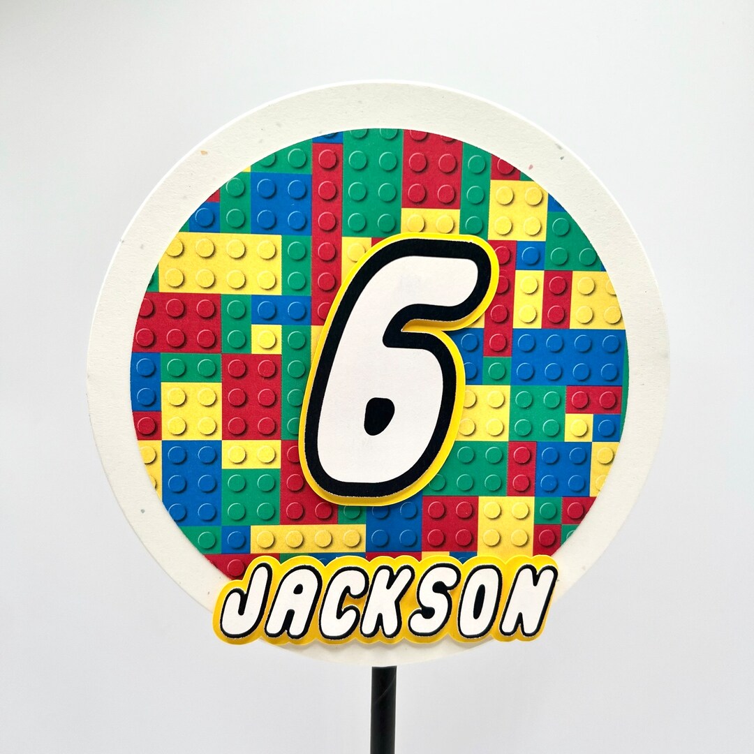 Building Block Cake Topper | Brick Cake Topper | Brick Party | Building ...