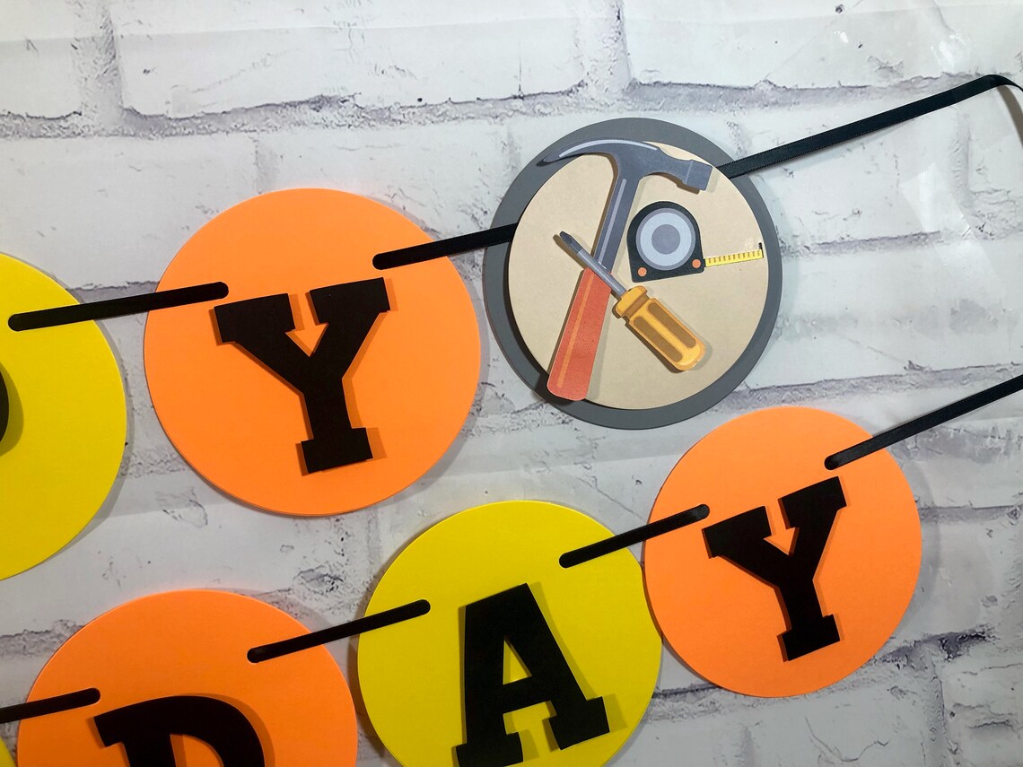 Tool Birthday Banner Handyman Birthday Bob the Builder | Etsy