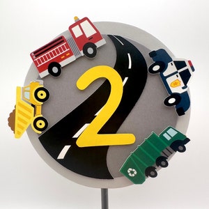 Transportation Cake Topper Vehicle Birthday Decorations Truck Birthday ...