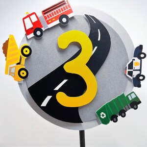 Transportation Cake Topper, Vehicle Birthday Decorations, Truck ...