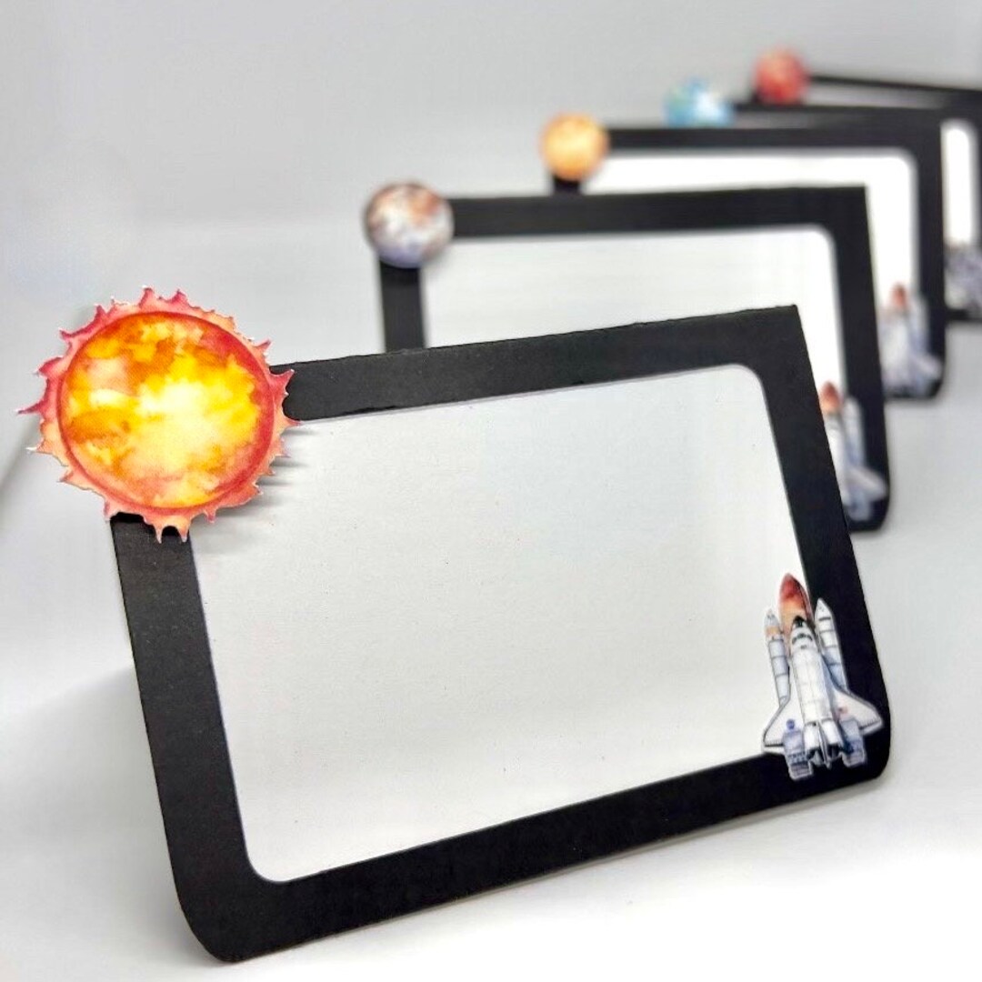 Space Place Cards | Out of This World Birthday | Astronaut Birthday ...