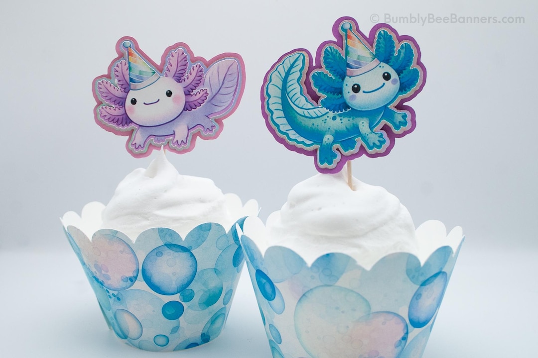 Axolotl Party | Axolotl Birthday Party | Axolotl Cupcake Toppers ...