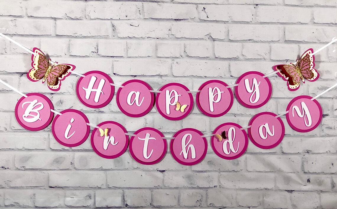 Butterfly Banner Butterfly Birthday Theme Butterfly - Etsy