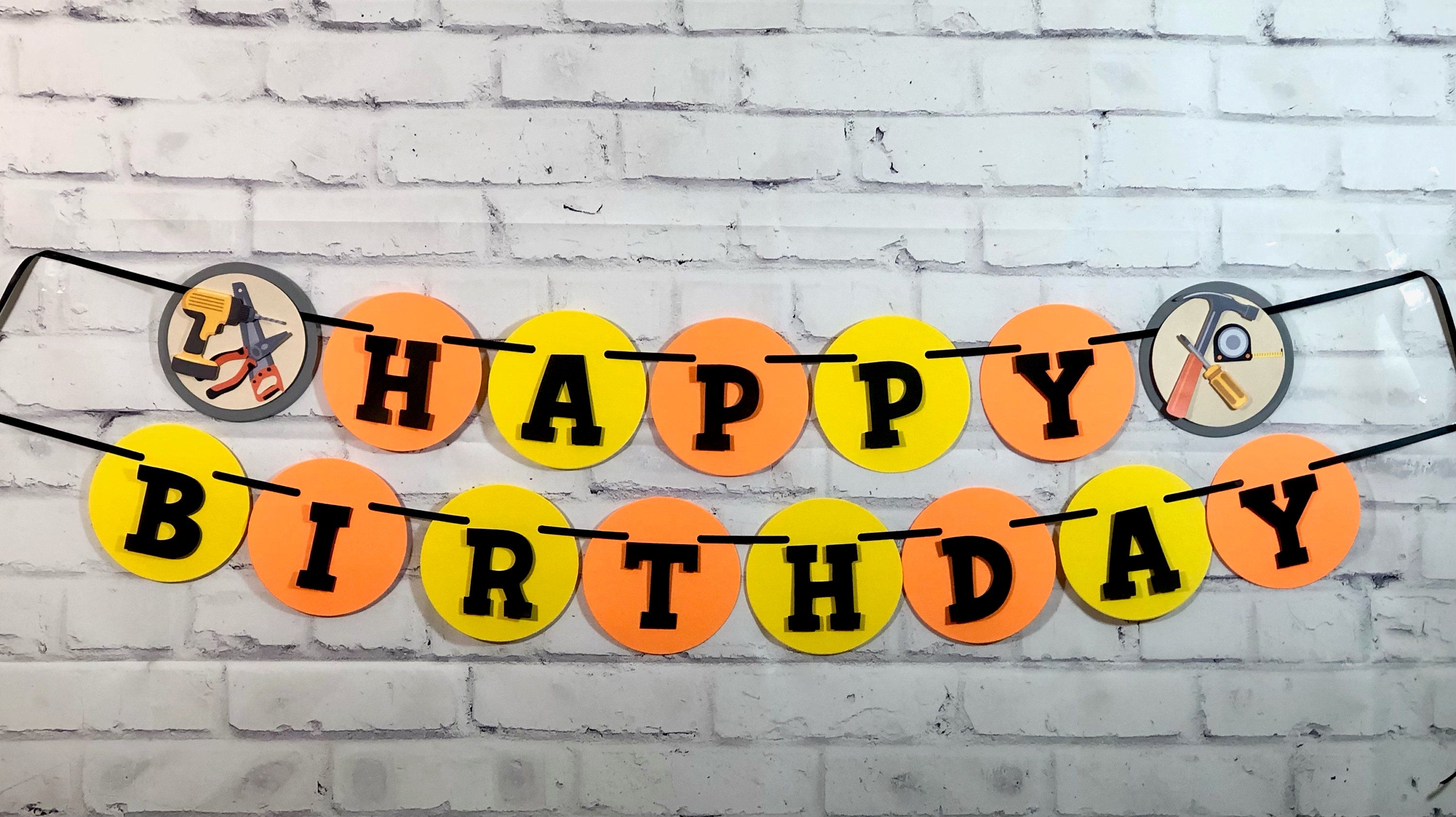 Tool Birthday Banner Handyman Birthday Bob the Builder - Etsy