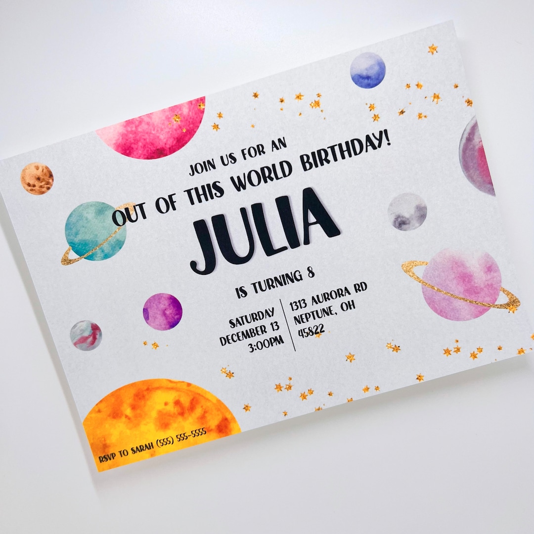 Space Invitation / Space Invitation Editable Digital File / Space ...