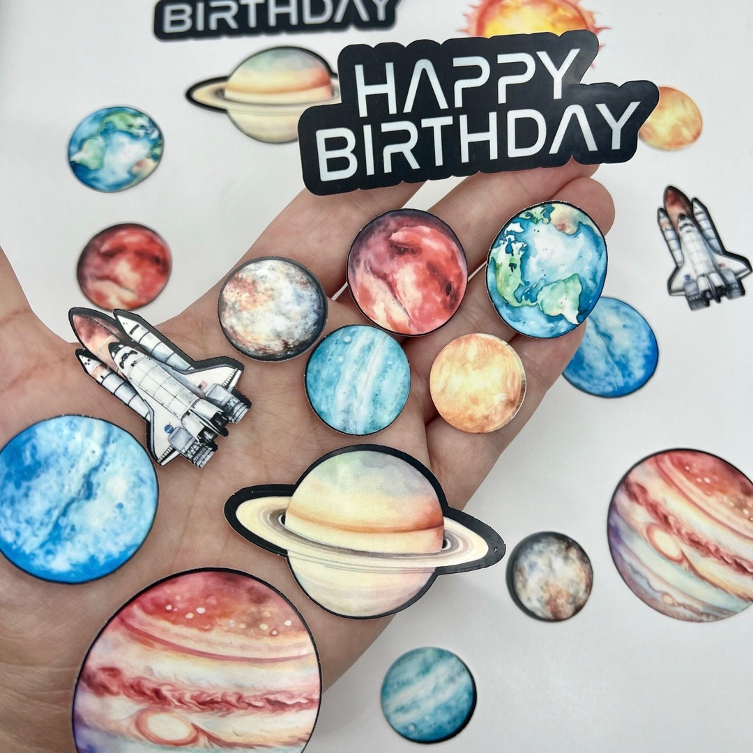 Space Birthday Stickers | Outerspace Birthday Party | Astronaut ...