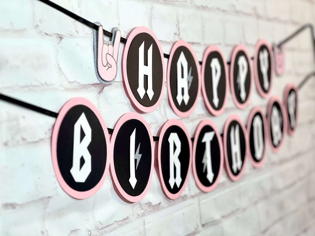 Rockstar pink Birthday / One Rocks / Another One Bites the Dust/rock ...