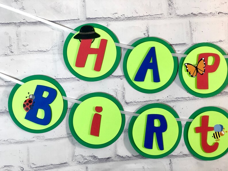 Bug Birthday Banner Lady Bug Banner Insect Birthday Bug | Etsy