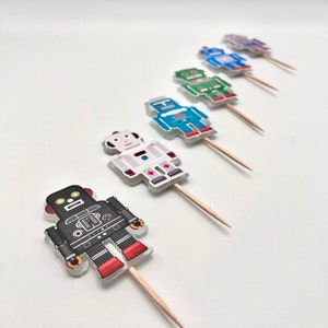 Robot Birthday | Robot Cupcake Toppers | Robot Cake | Gear up Party ...