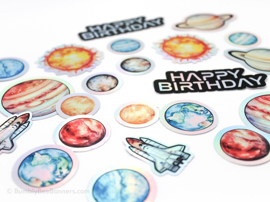 Space Holographic Stickers | NASA Birthday Party | Astronaut Birthday ...