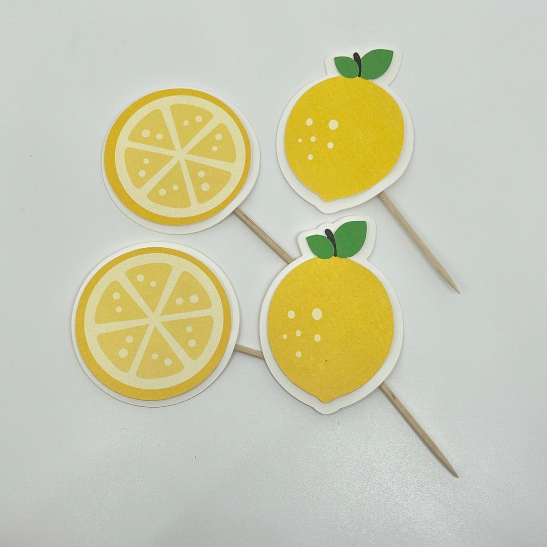 Lemon Cupcake Topper, Citrus Cupcake Topper, Lemon Birthday, Citrus ...