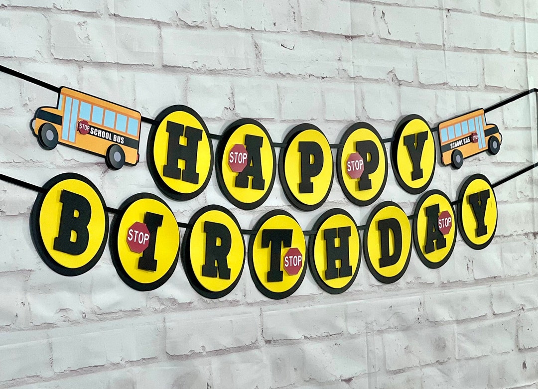 Bus, School Bus Banner, Wheels on the Bus, School Decor, Classroom ...