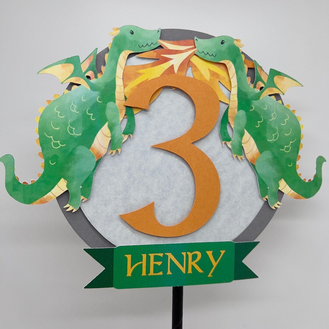 Dragon Cake Topper| Calling All Dragon's Birthday | Medieval Party ...