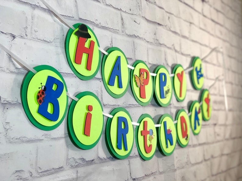 Bug Birthday Banner Lady Bug Banner Insect Birthday Bug | Etsy