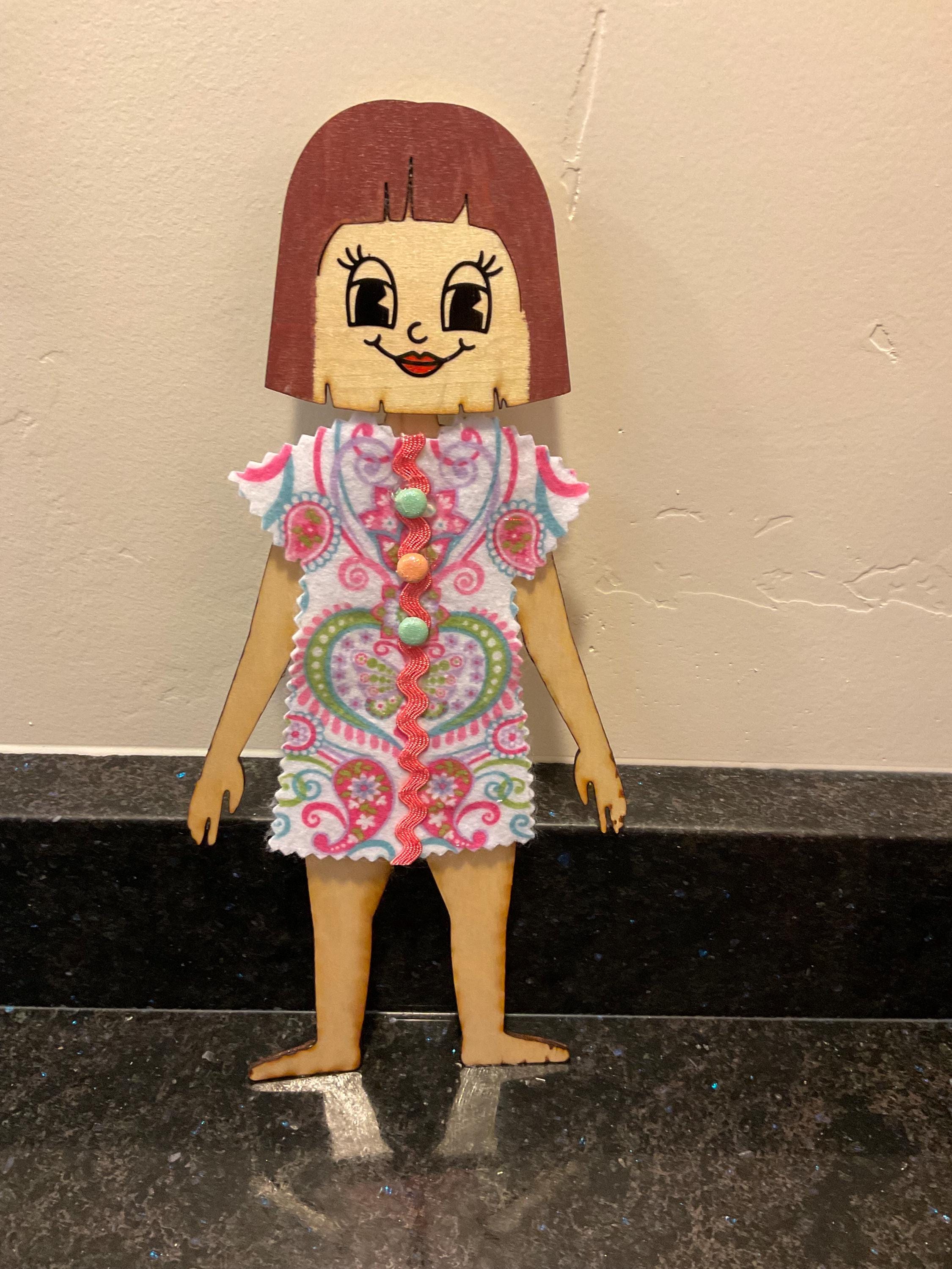 Wooden Paper Doll, Felt Paper Doll - Etsy