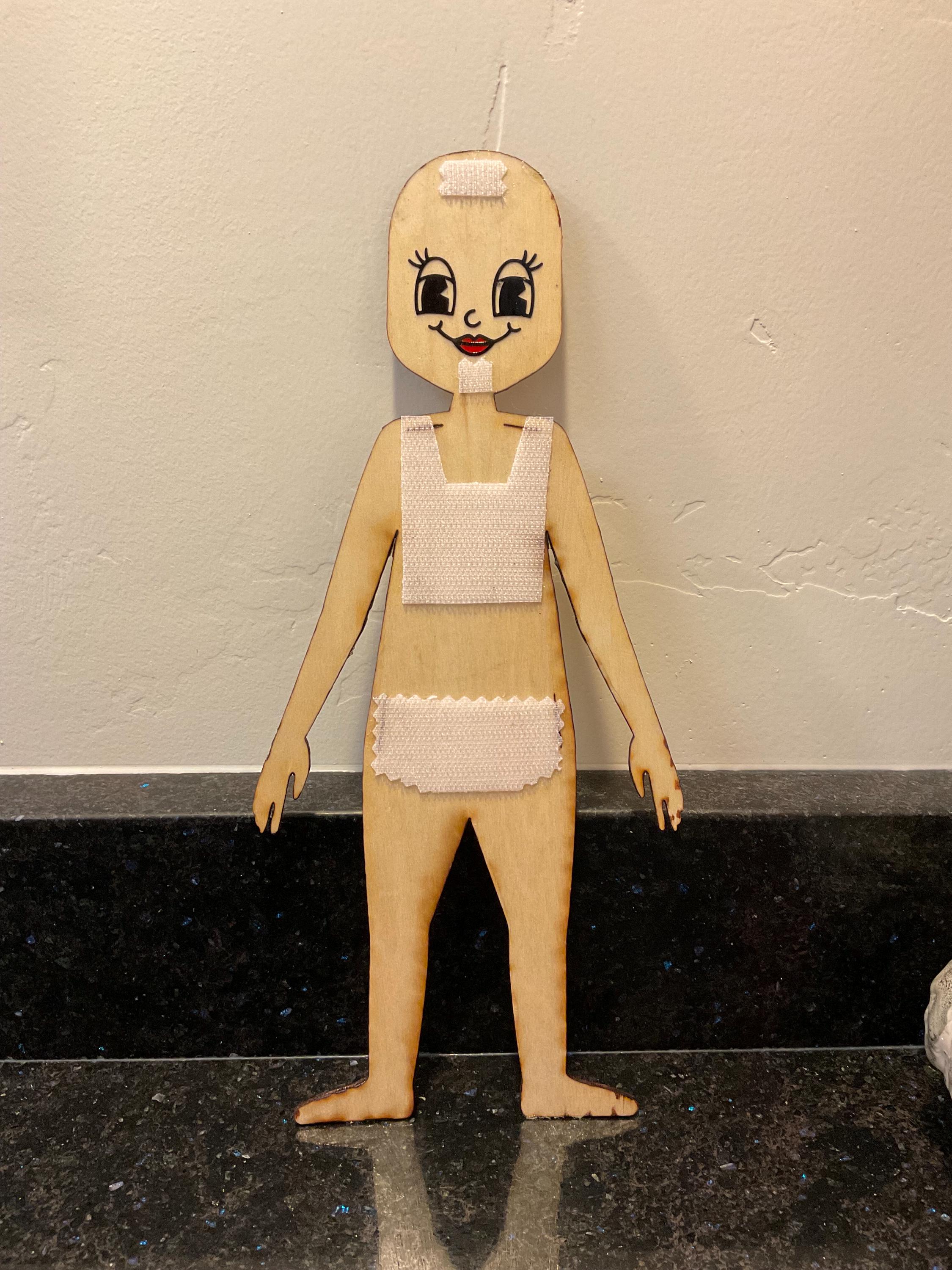 Wooden Paper Doll, Felt Paper Doll - Etsy