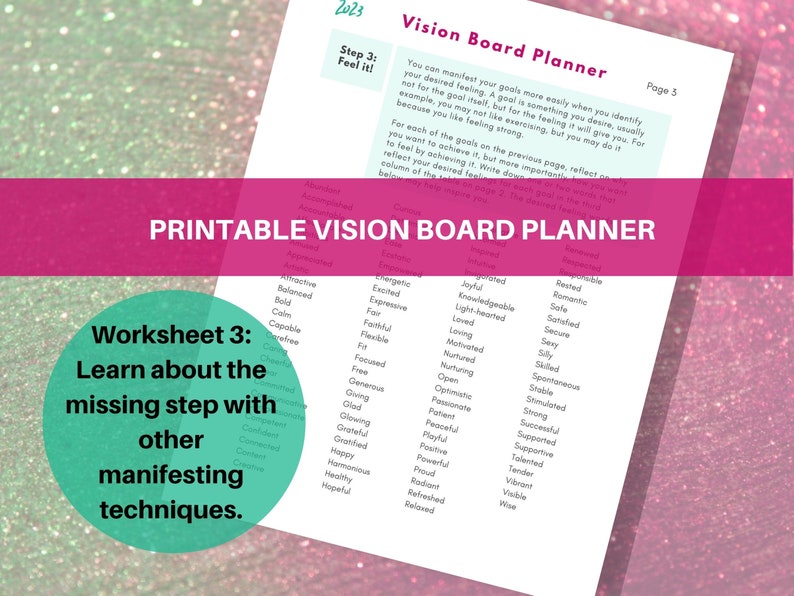 2023 Vision Board Planner - Etsy
