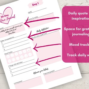 30-day Self-love Journal, Printable and Editable Pdf - Etsy