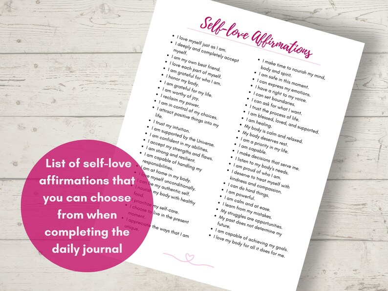 30-day Self-love Journal, Printable and Editable Pdf - Etsy