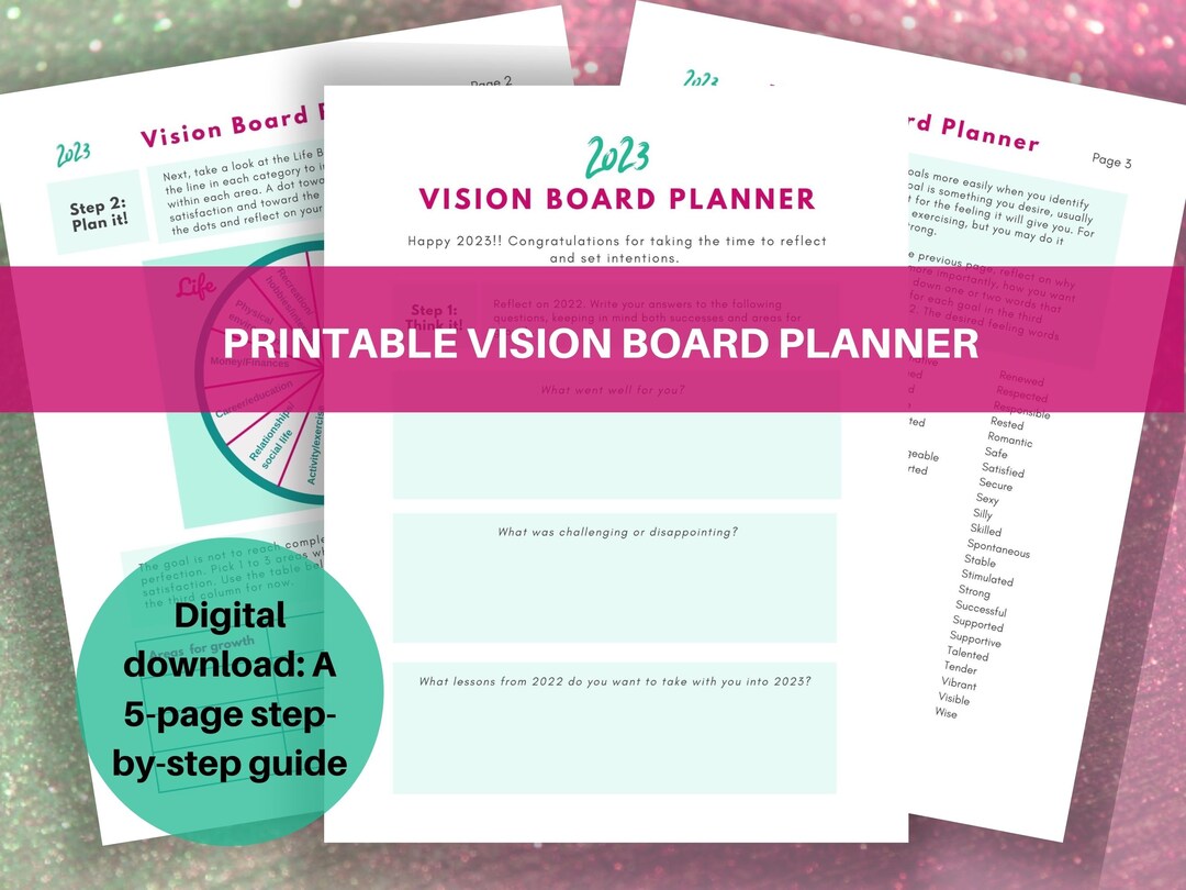 2023 Vision Board Planner - Etsy