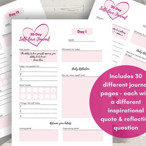 30-day Self-love Journal, Printable and Editable Pdf - Etsy