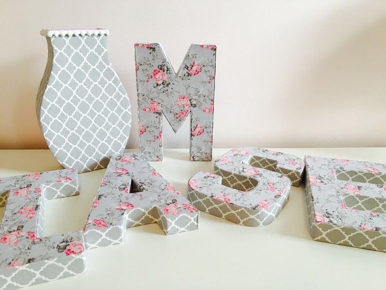 3D Letters Personalized Name Floral Letters Nursery Decor | Etsy