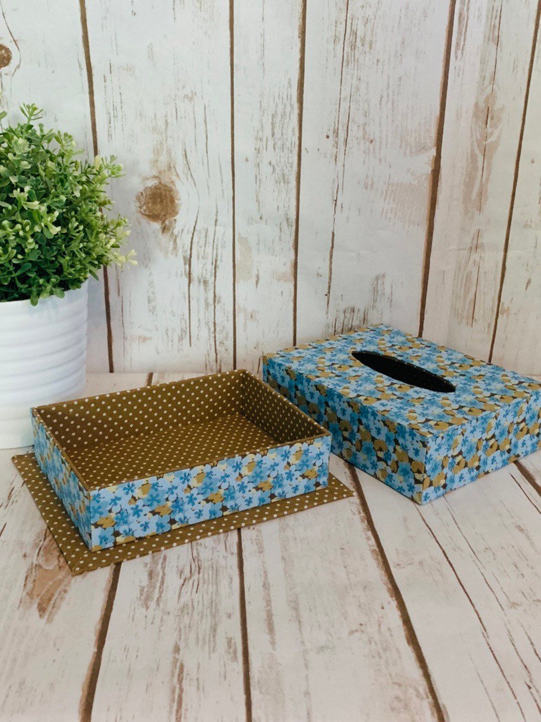 Floral Fabric Tissue Box Cover: Handmade Cotton Tissue Holder - Etsy