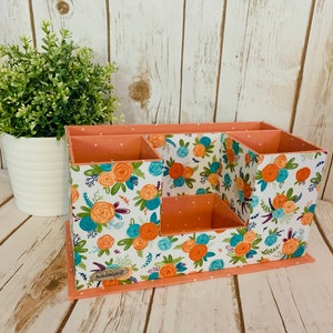 Desk Organizer, Desk Caddy, Desk Pad, Floral Decor, Desk Set, Floral ...