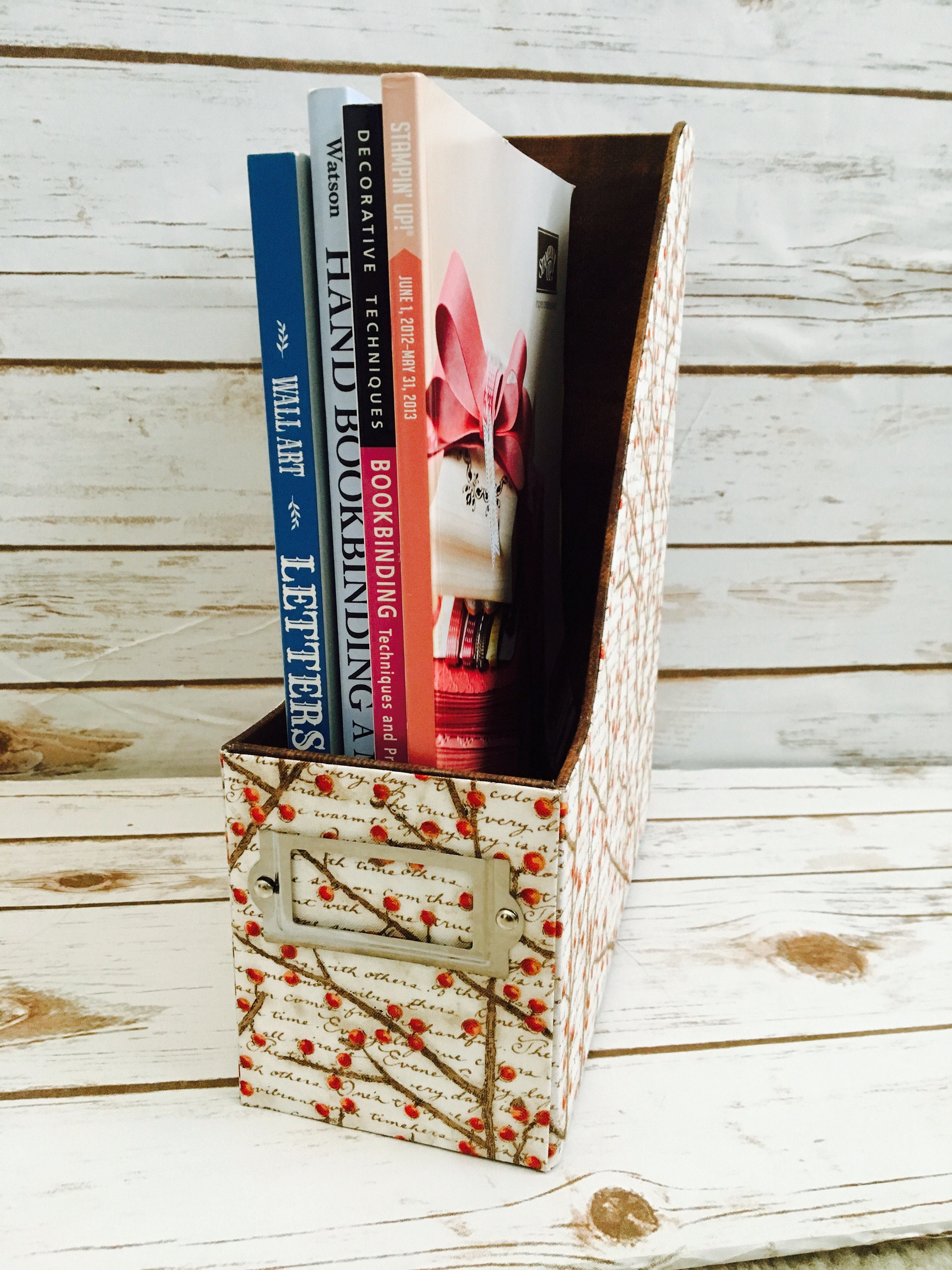 Magazine file Holder Magazine holder file holder desk | Etsy