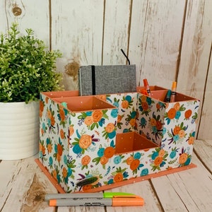 Desk Organizer, Desk Caddy, Desk Pad, Floral Decor, Desk Set, Floral ...